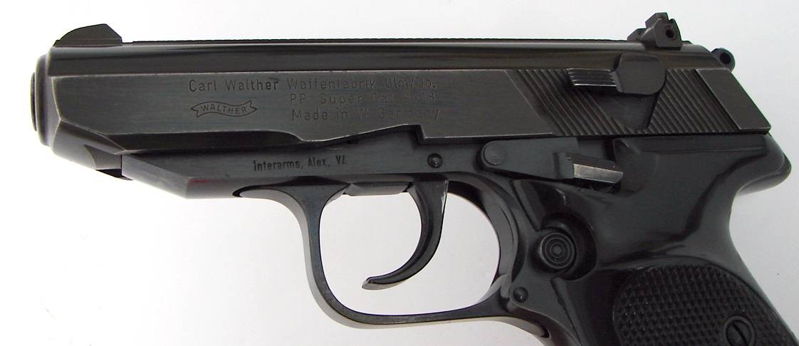 Walther PP Super 9x18 ultra caliber pistol. West German police gun in ...