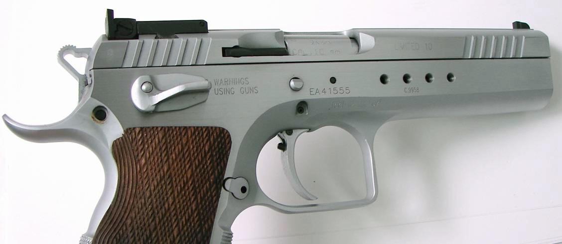 Tanfoglio Witness 10mm caliber pistol. Competition limited 10mm model ...