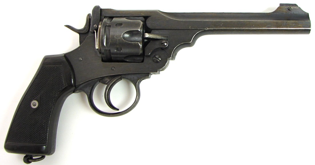 Webley Mark VI .455 Webley caliber revolver. Bore is mint. Gun appears ...