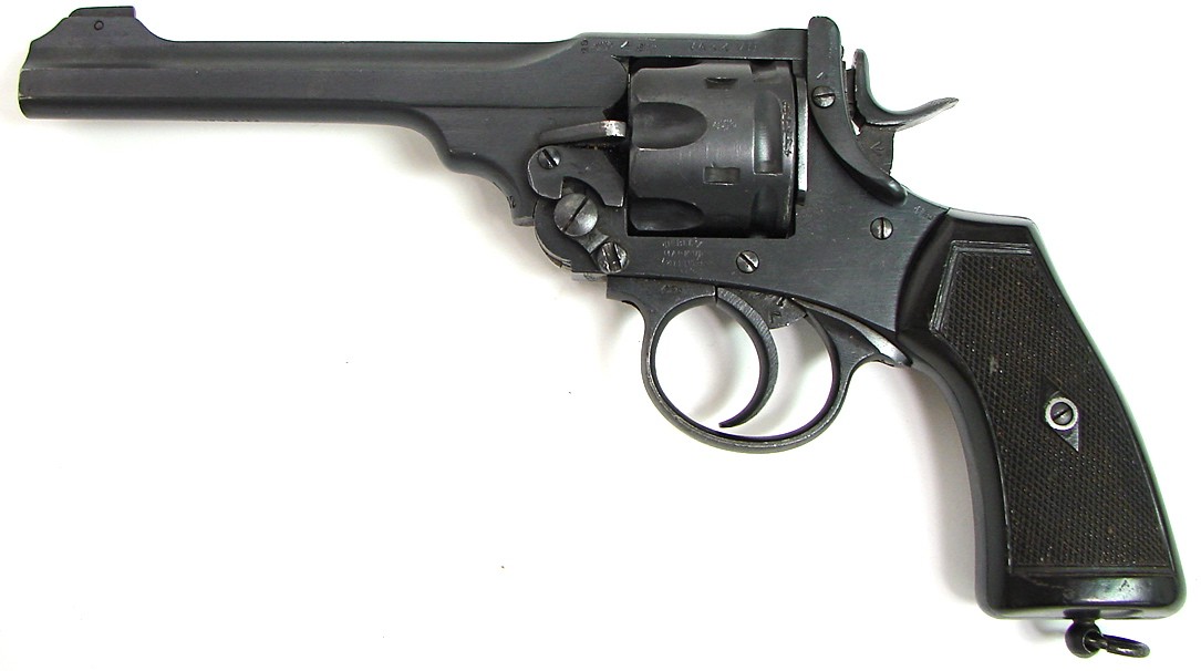 Webley Mark VI .455 Webley caliber revolver. Note: This is an unusual ...