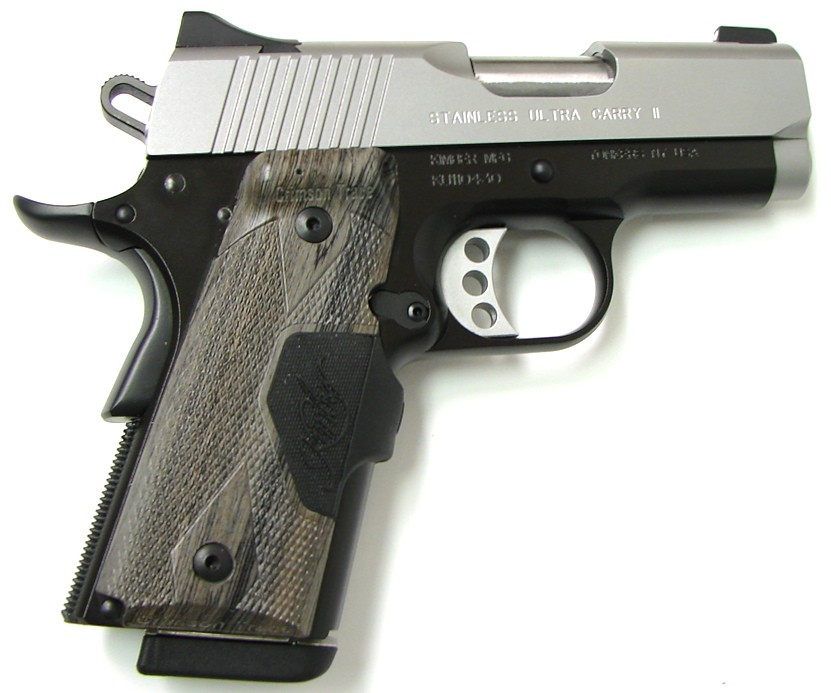 Kimber SS Ultra Carry II .45 ACP caliber pistol. Subcompact model with ...