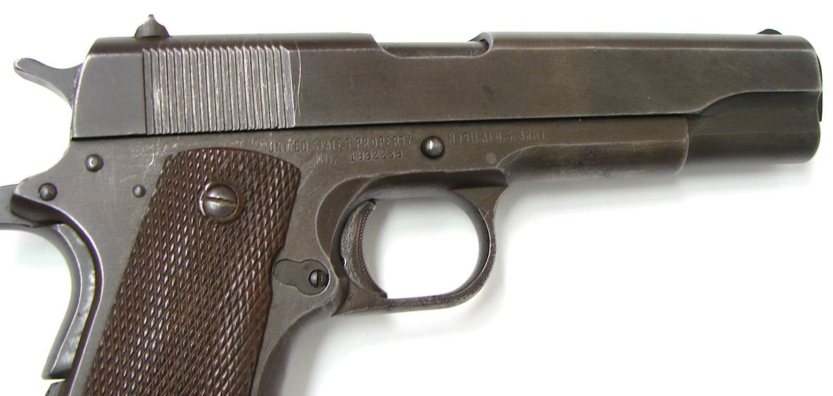 Remington Rand 1911A1 .45 caliber pistol. WWII U.S. military pistol ...