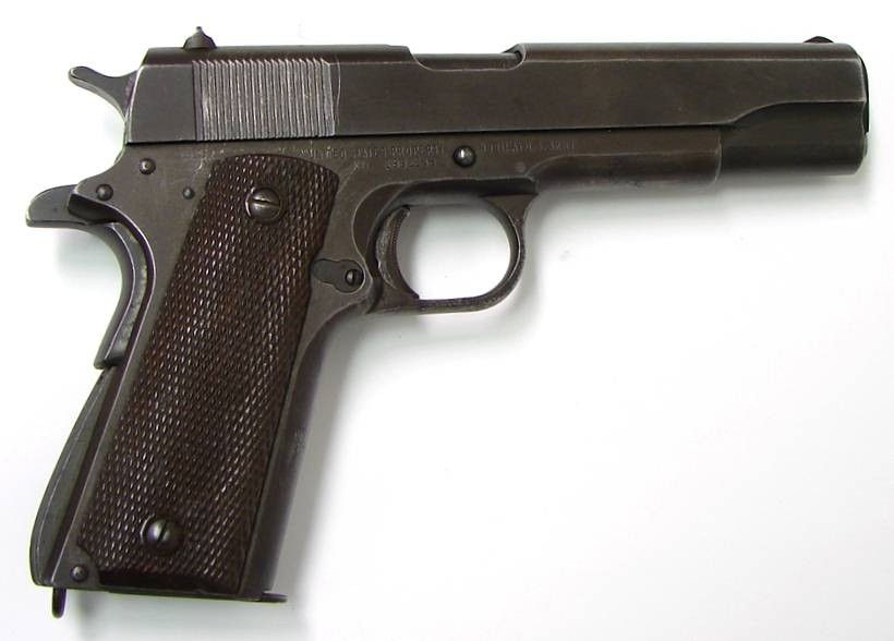 Remington Rand 1911A1 .45 caliber pistol. WWII U.S. military pistol ...