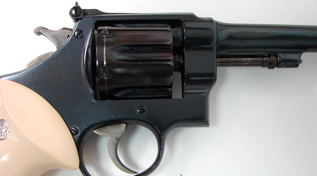Smith & Wesson 1917 .45 caliber revolver. Neat custom conversion of a U ...
