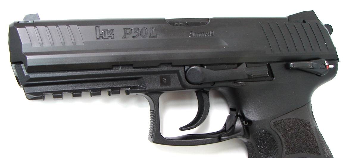 Heckler & Koch P30 L 9mm Para caliber pistol. Long slide model with ...