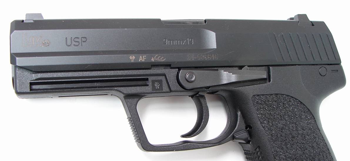 Heckler & Koch USP 9mm Para caliber pistol. Full size model with LEM ...
