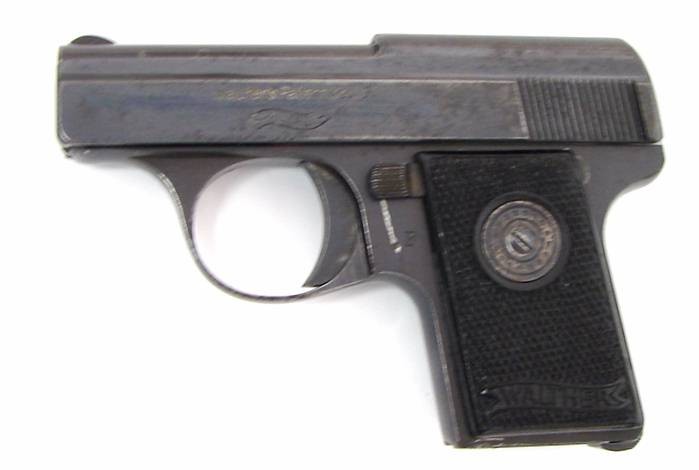 Walther 9 .25 Auto caliber pistol 1930 s production. Very good bore. 90 ...