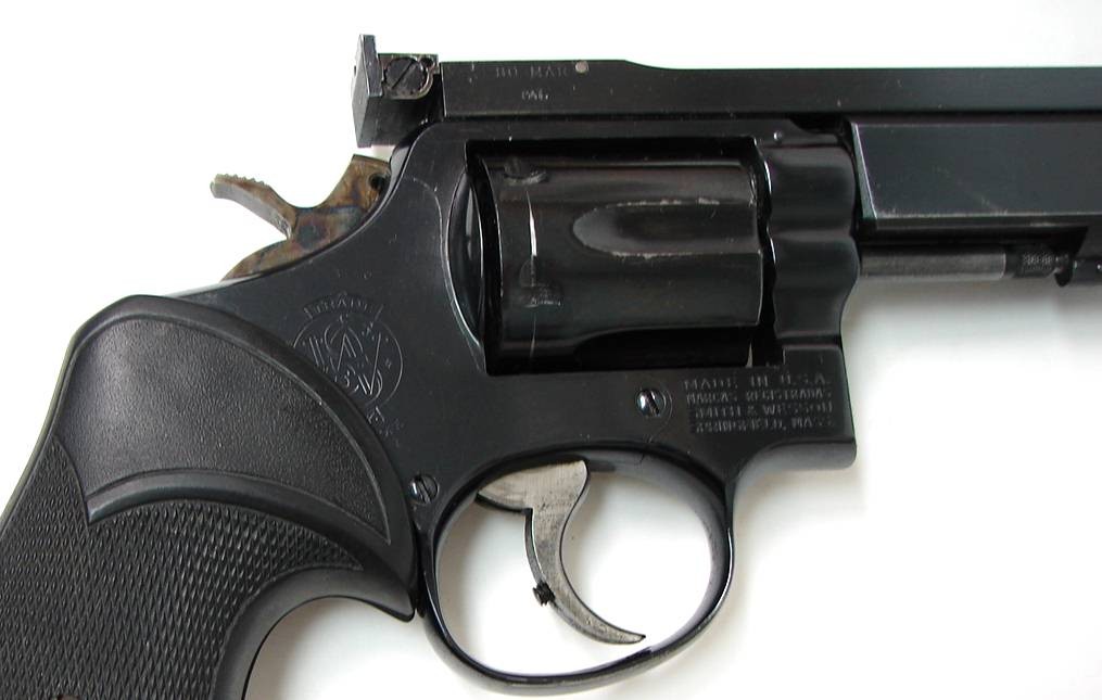 Smith & Wesson 10-5 .38 Special caliber revolver. Clark Custom PPC gun ...