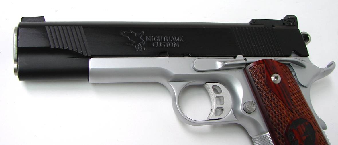 Nighthawk Custom Dominator .45 ACP caliber pistol. 5" two tone model ...