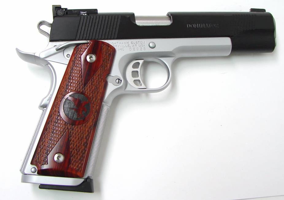 Nighthawk Custom Dominator .45 ACP caliber pistol. 5" two tone model ...