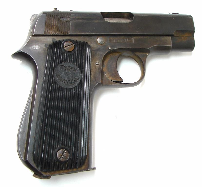 Manuf d Armes Pyrene Unique 7.65 caliber pistol. This is the Kriegs ...