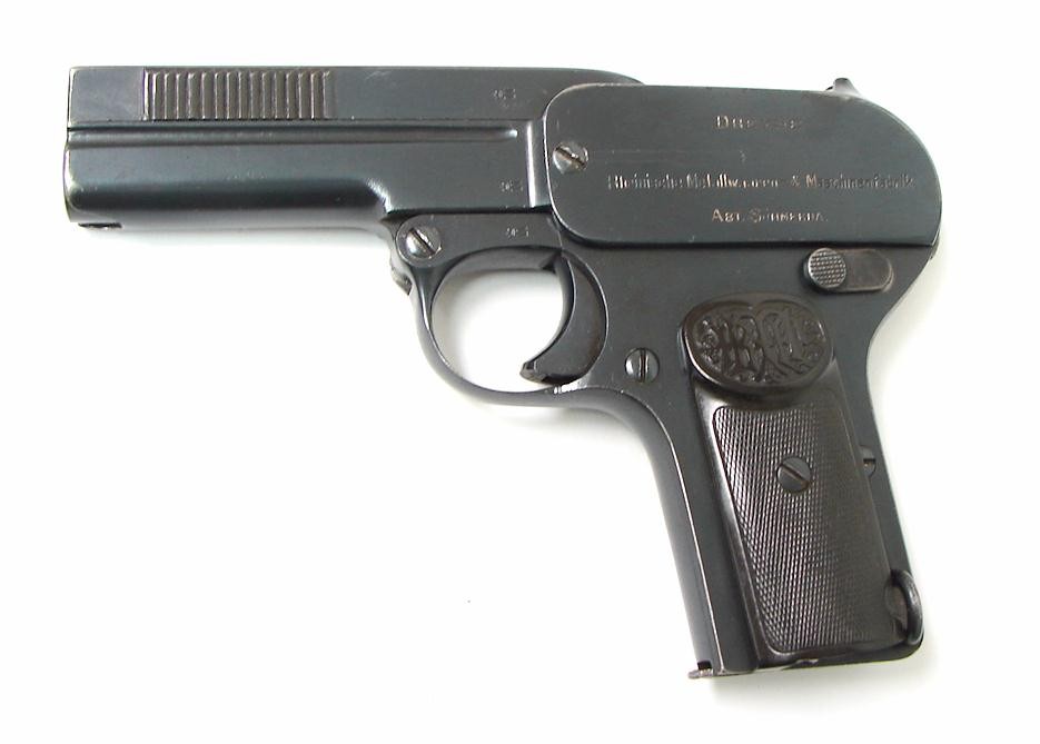 Dreyse 1907 .32 ACP caliber pistol. Produced during WW I. It has a ...