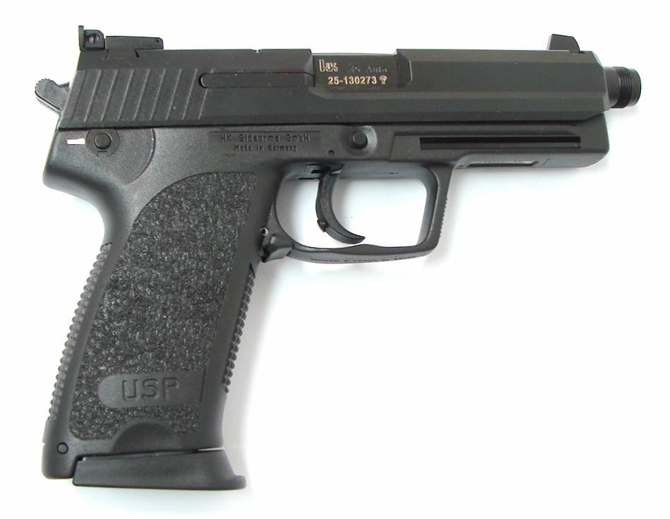 Heckler & Koch USP Tactical .45 ACP caliber pistol. With threaded ...