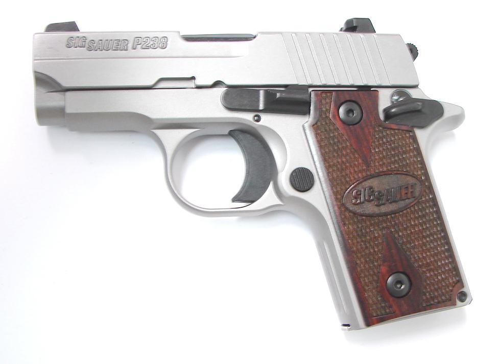 Sig Sauer P238 HD .380 ACP caliber pistol. Heavy Duty stainless steel ...