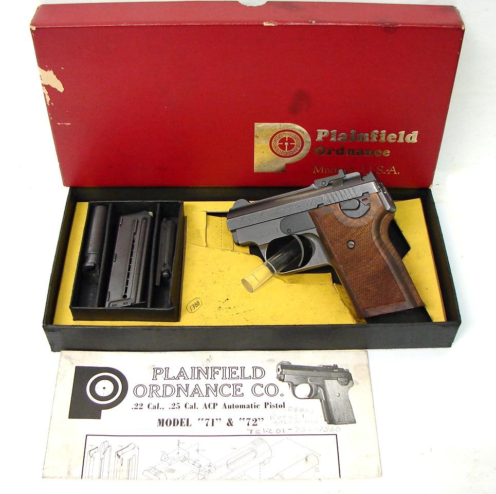 Plainfield 71 .22 LR & .25 ACP caliber pistol. Unusual pocket auto with ...