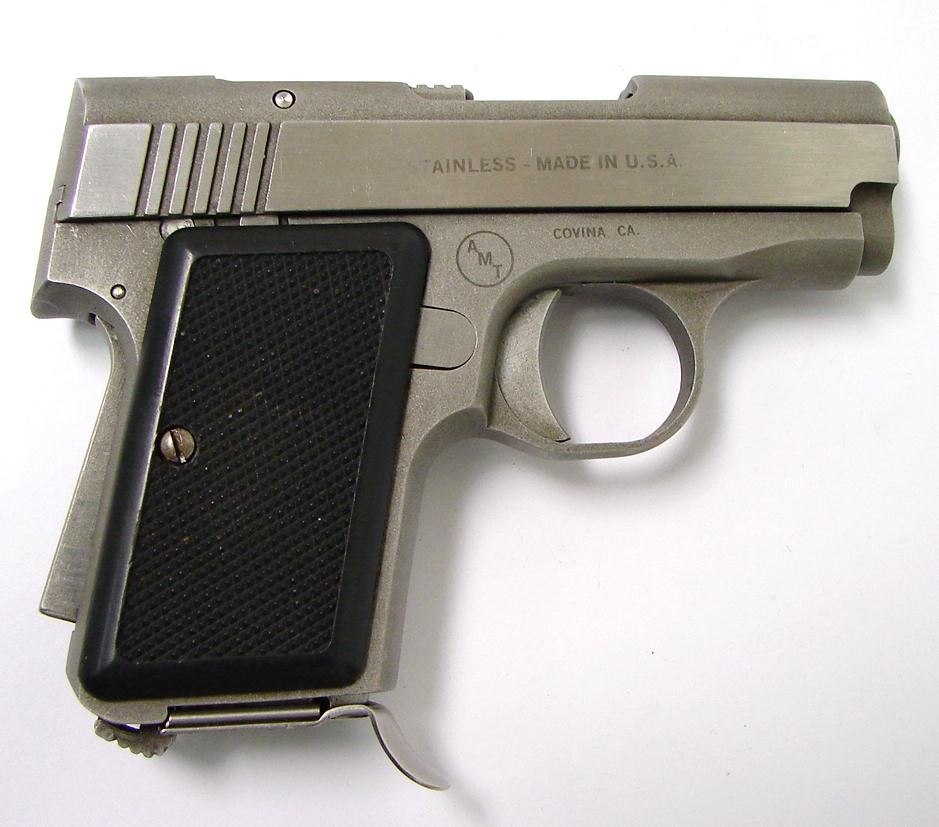 AMT Back Up .380 ACP caliber pistol. Stainless steel pocket pistol in ...