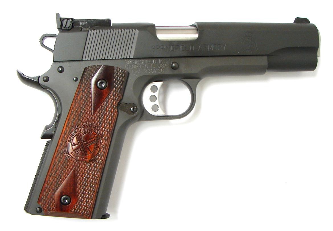 Springfield 1911 A1 .45 ACP caliber pistol. Range Officer model with ...