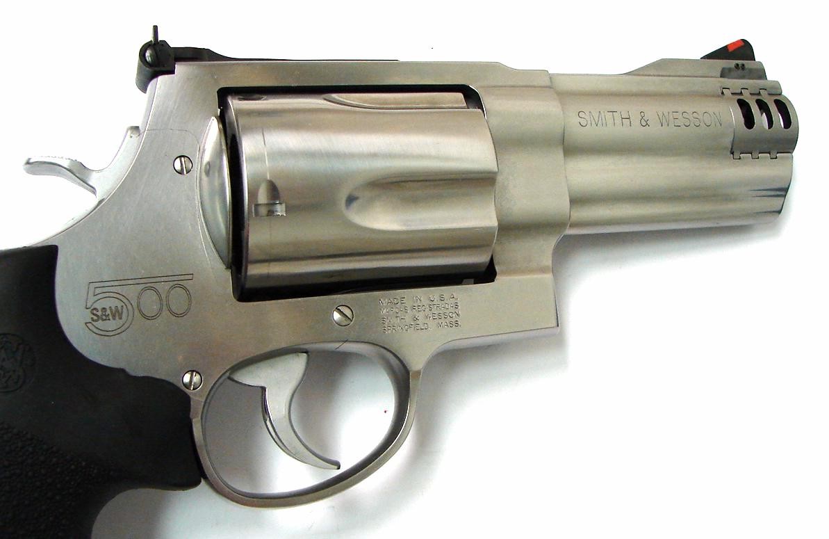 Smith & Wesson 500 .500 Smith & Wesson Magnum caliber revolver. 4 ...