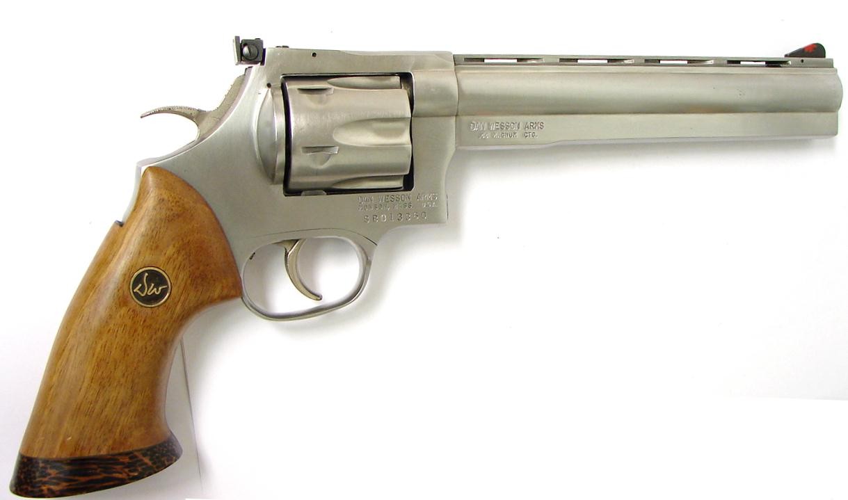 Dan Wesson 44 .44 Magnum caliber revolver. Rare stainless steel 8 ...