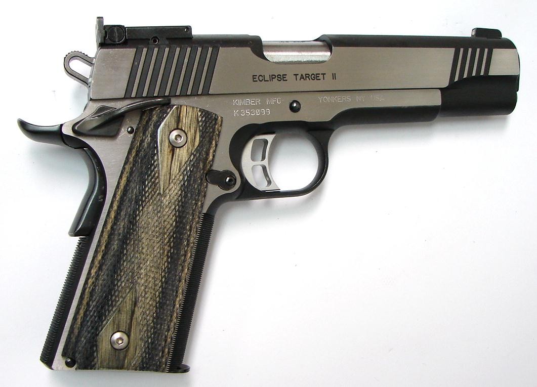 Kimber Eclipse Target II .45 ACP caliber pistol. 5" full size stainless ...