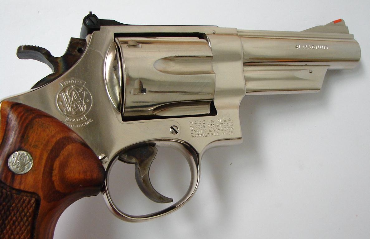 Wesson 57 .41 Magnum caliber revolver. 1970s vintage 4 nickel model ...