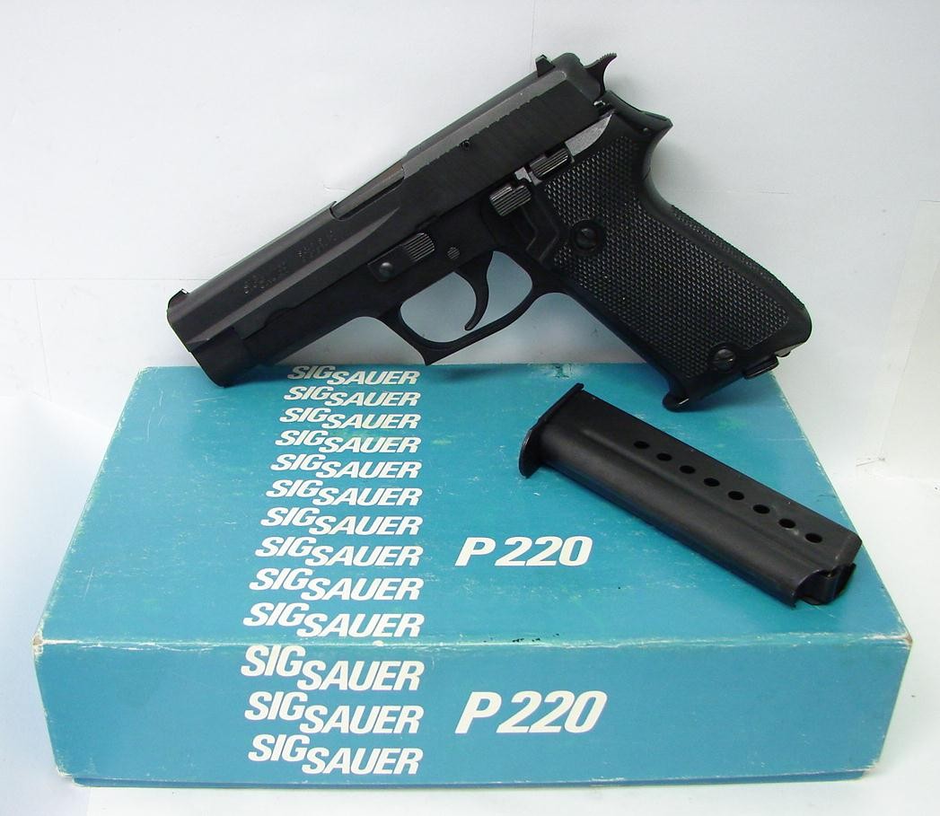 Sig Sauer P220 9MM caliber pistol. Rare early production 9MM caliber ...