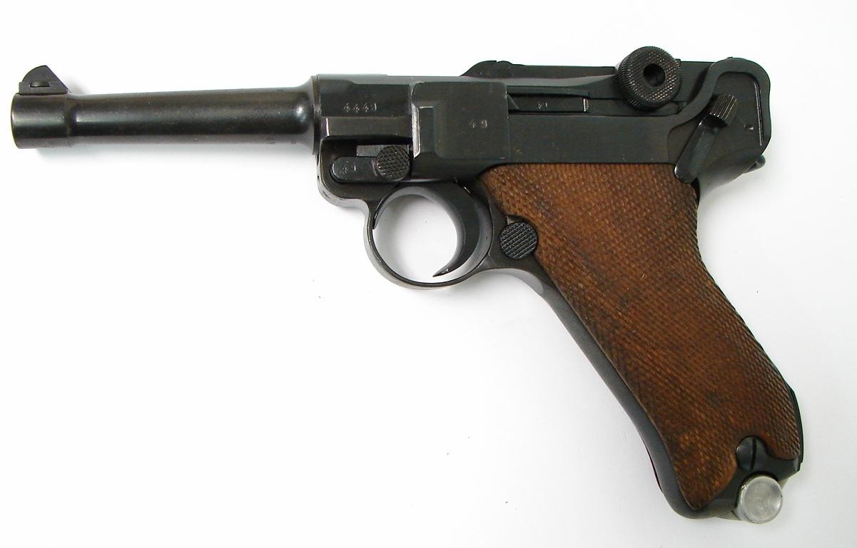 Mauser P.08 9MM Luger caliber S/42 code pistol. Produced in 1938 for the German military ...