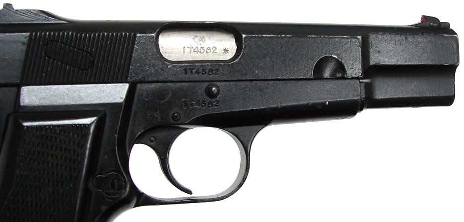 Inglis Hi-Power Mark I 9mm Para caliber pistol. Canadian military ...