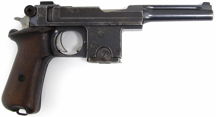 Danish 1910/21 9mm Bayard Long caliber pistol. Danish military model with 1939 re-work date on ...