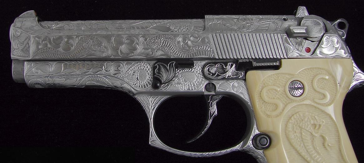 Beretta 92 Compact Type M 9mm Para caliber pistol. 8-shot compact model ...