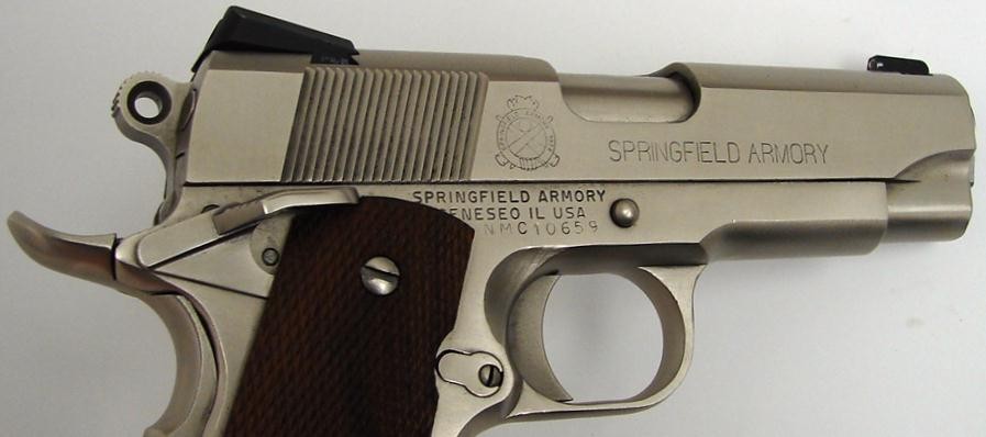 Springfield Compact .45 ACP caliber pistol. Compact model with satin ...