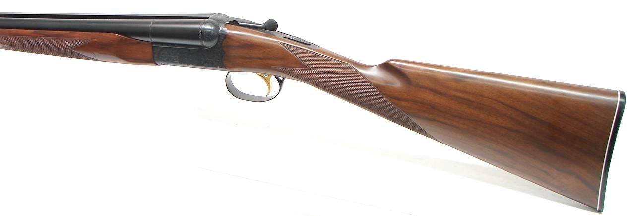 Ithaca 280 12 gauge shotgun. Side-by-side model with straight stock ...