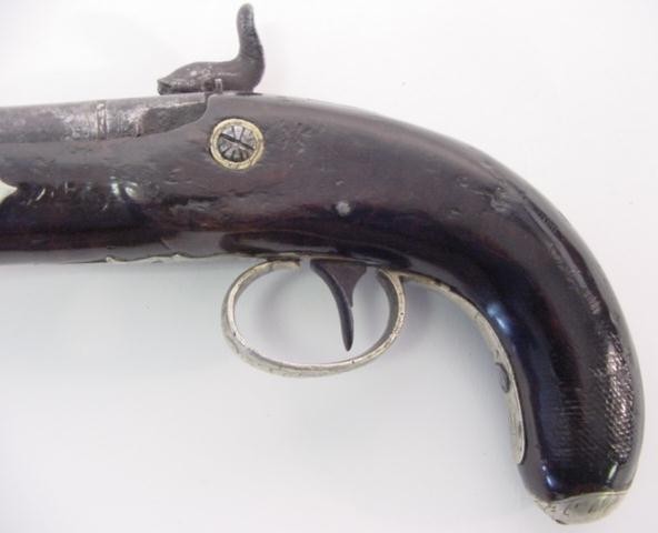 Unmarked American percussion derringer. (Percussion cap trap in butt ...