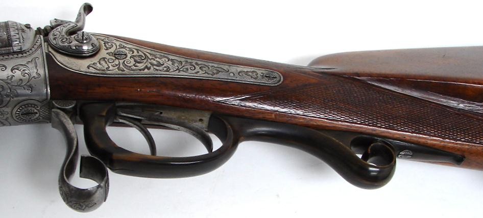German Double Barrel shotgun with Damascus barrels & forward lever ...