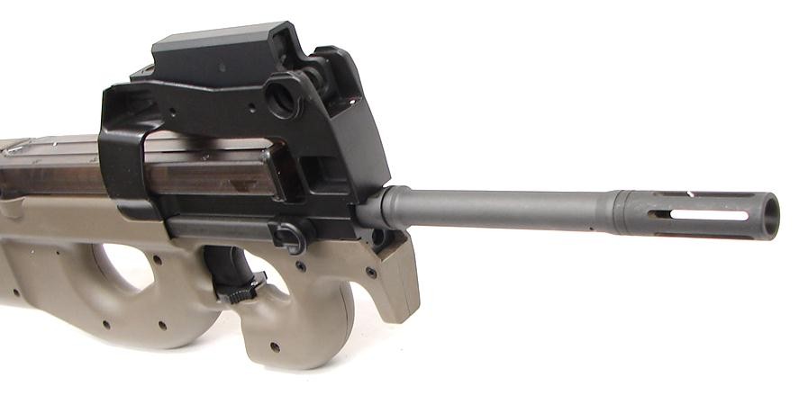 FN PS-90 5.7x28mm caliber bullpup carbine with green stock and optical ...