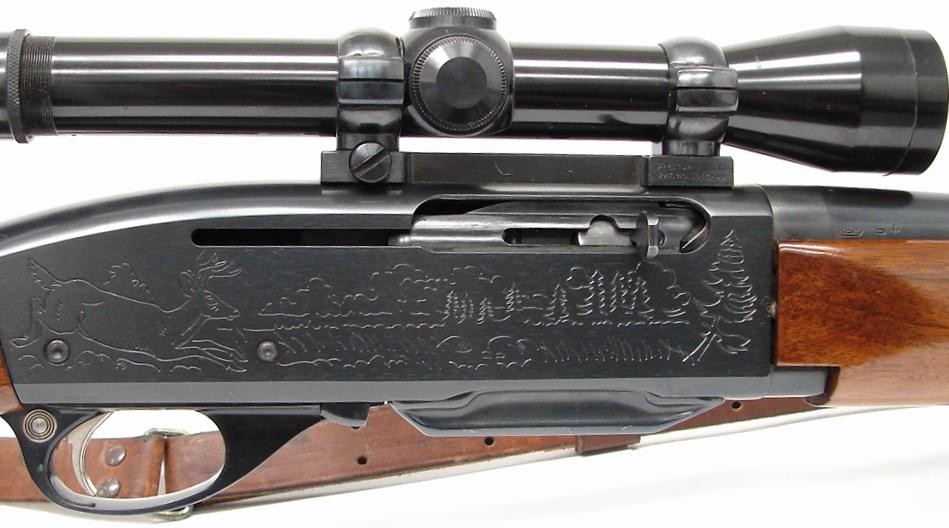 Remington 742 .308 Win caliber rifle. Deluxe model with game scene ...