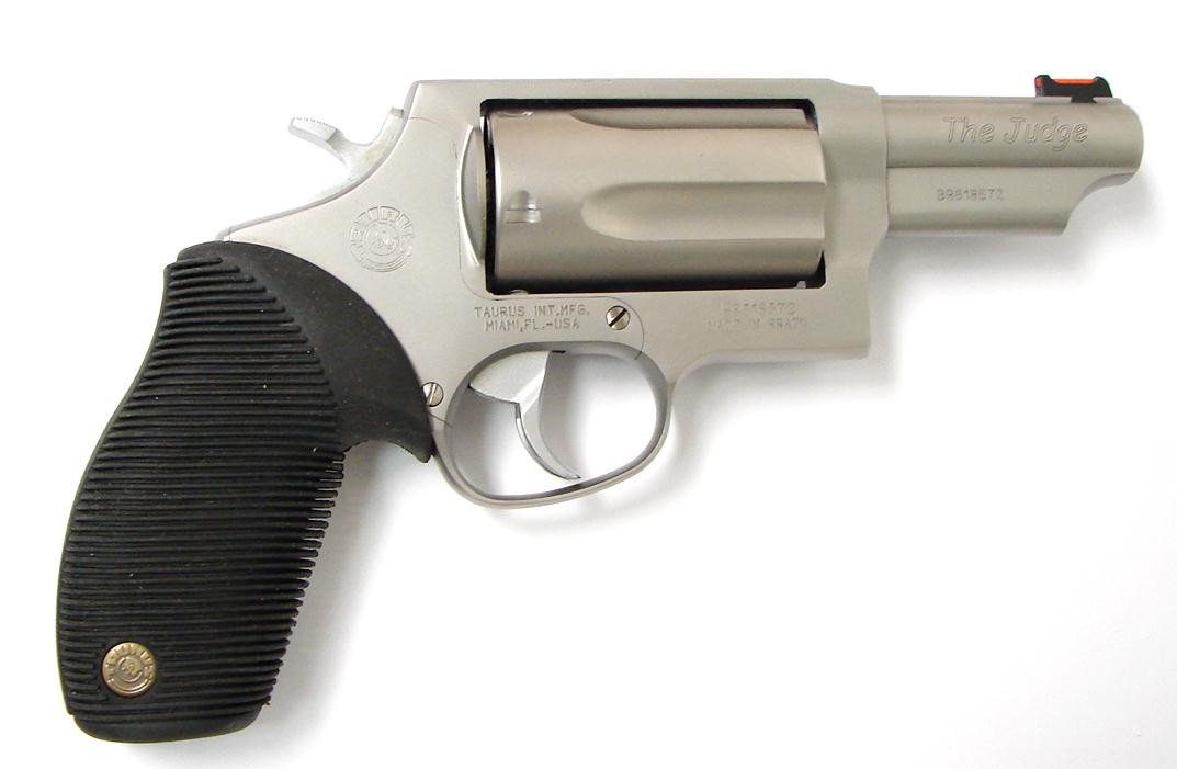Taurus 410 .45 LC/410 gauge revolver. 3" stainless steel model with 2 1 ...