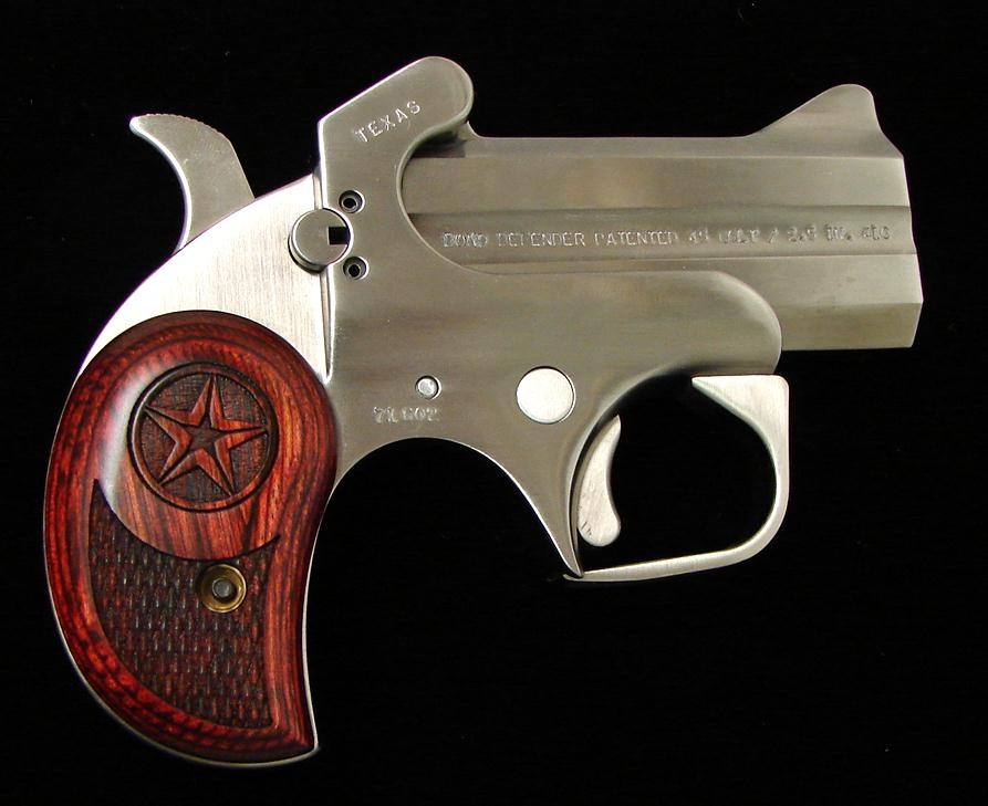 Bond Arms Texas Defender .45 LC/410 gauge pistol. Short barrel ...