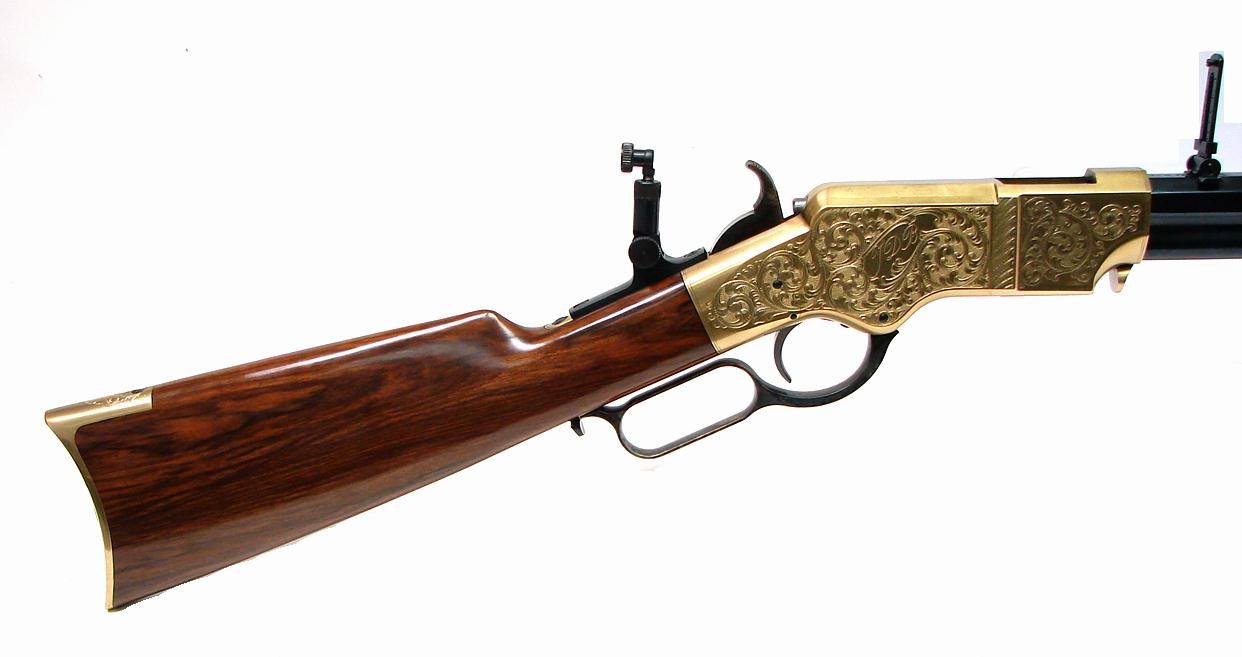 Uberti 1860 .44 WCF caliber rifle. Beautifully engraved Henry rifle ...
