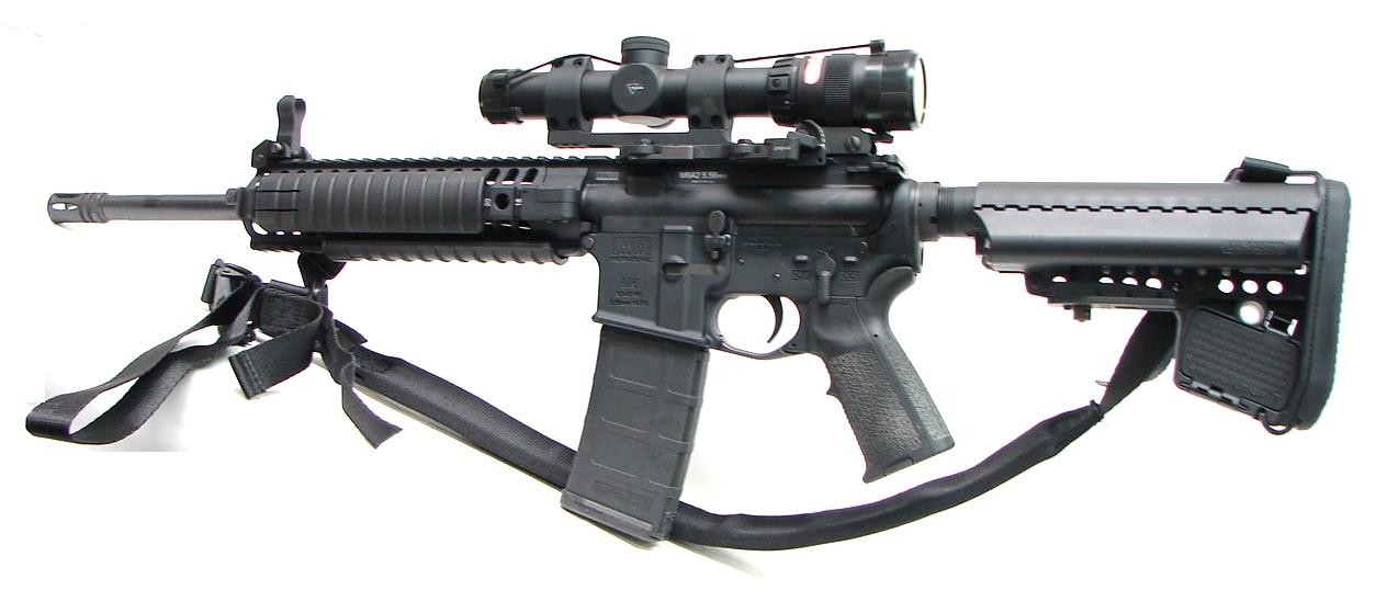 Land Warfare M6A2 5.56 MM caliber rifle. Piston driven rifle in very ...