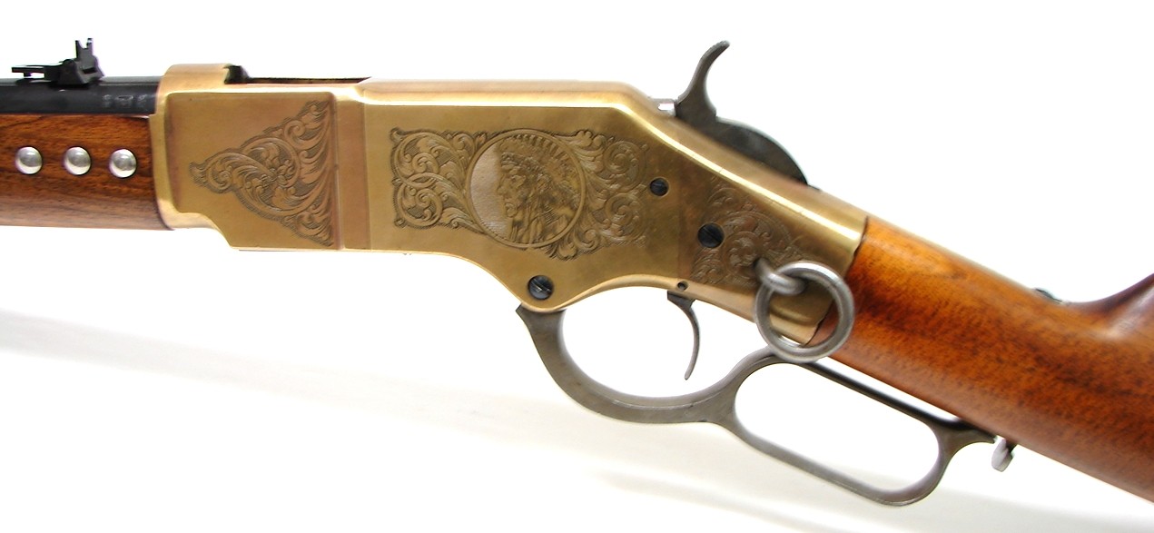 Uberti 1866 .44 WCF caliber rifle. Unusual Indian Style Saddle Ring ...