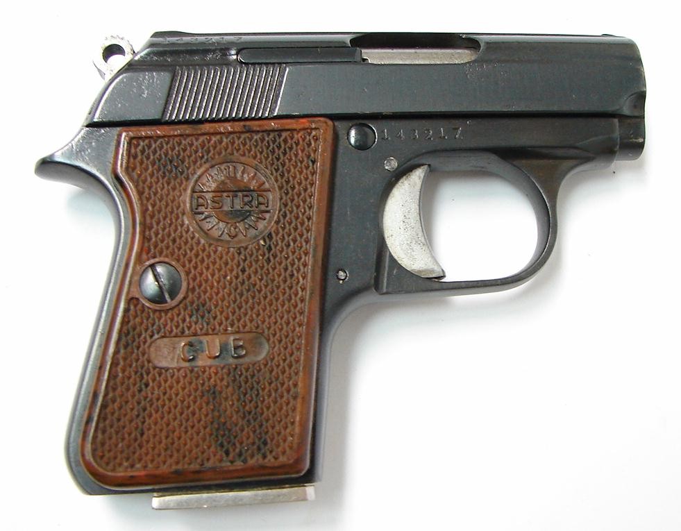 Astra Cub .22 Short caliber pistol. 1960's vintage pocket pistol. Has been re-blued and shows ...