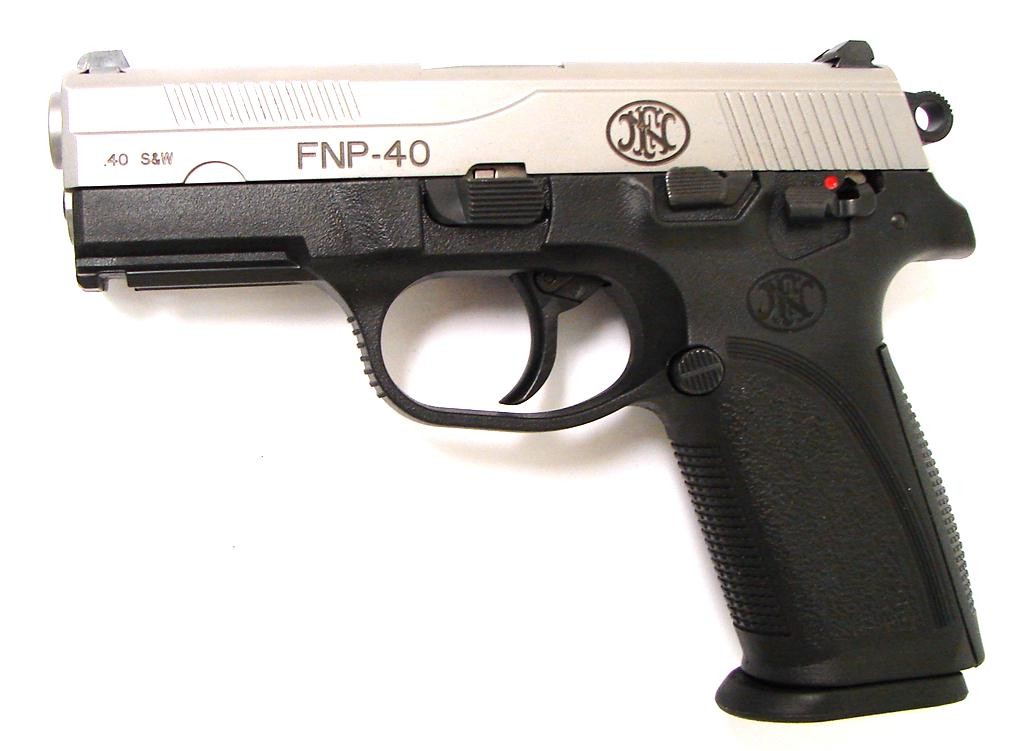 FNH FNP-40 .40 S&W caliber pistol. Stainless steel model in excellent ...