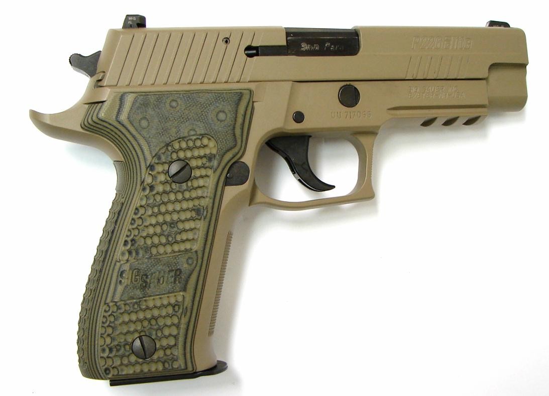 Sig Sauer P226 Elite 9MM caliber pistol. Scorpion model with tan finish ...