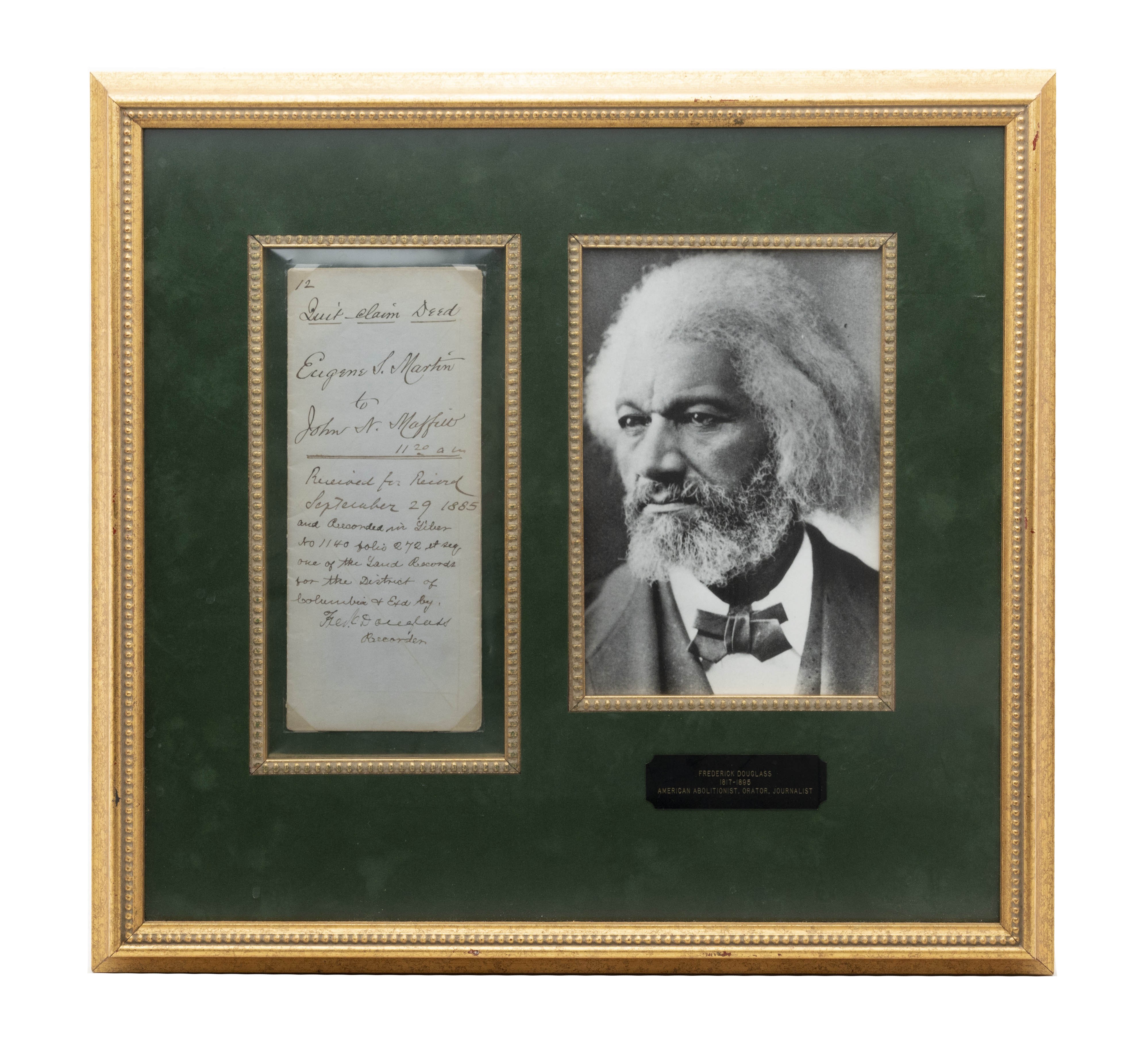 Framed Signature of Frederick Douglass - Collectors Firearms