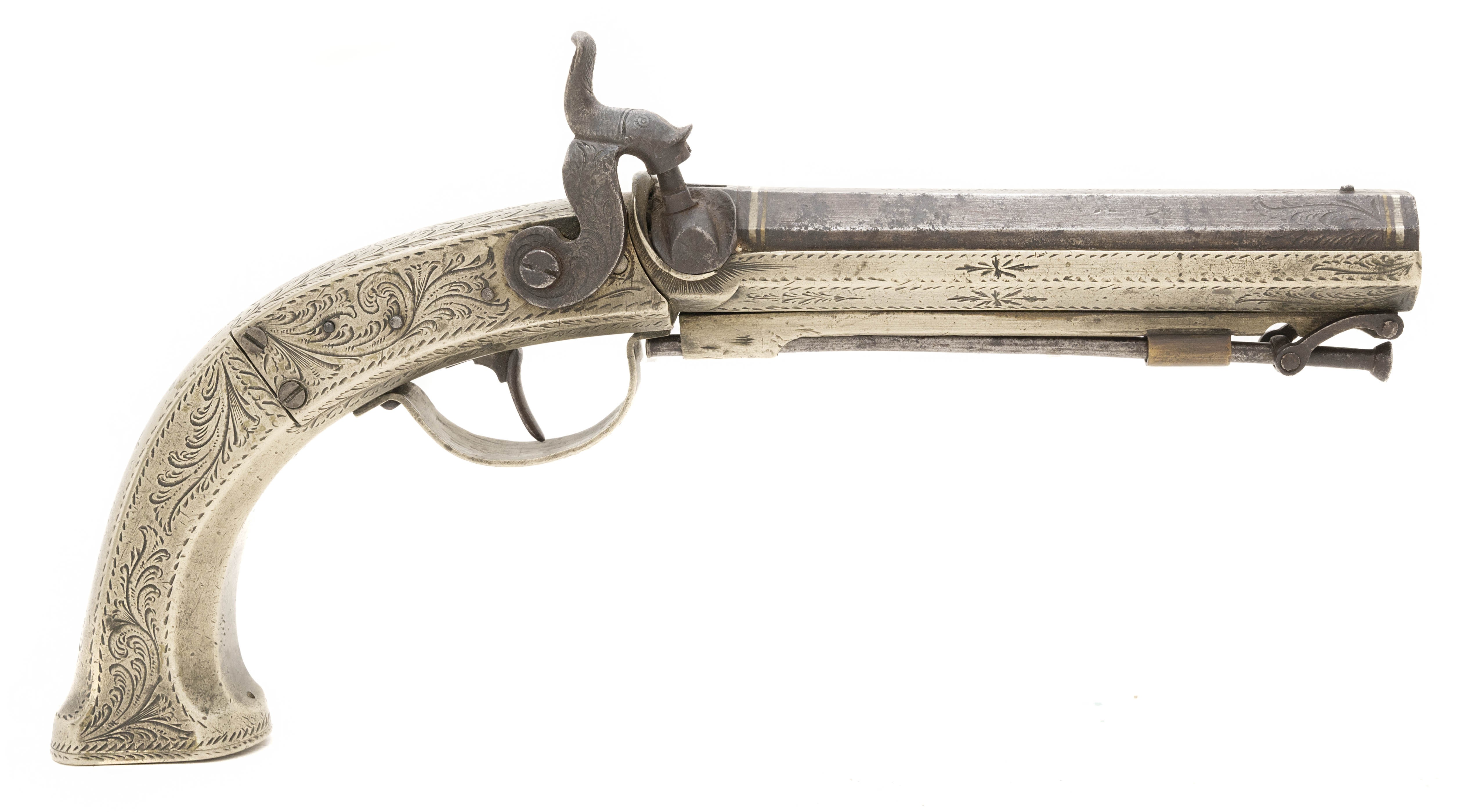 Large All Metal British .48 Caliber Percussion Pistol (AH4306 ...