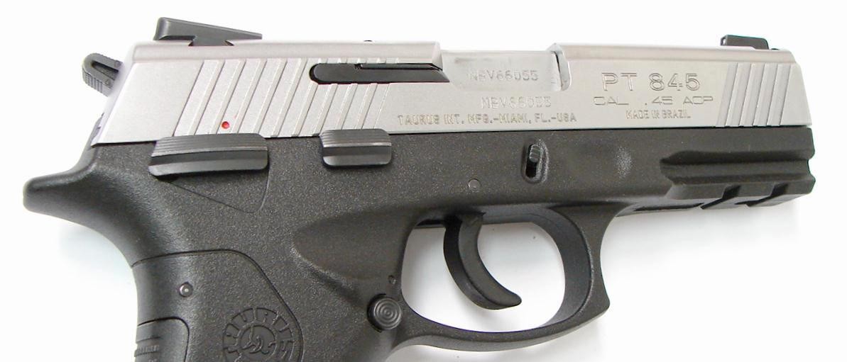 Taurus PT 845 .45 ACP caliber pistol. Full size, two tone model ...