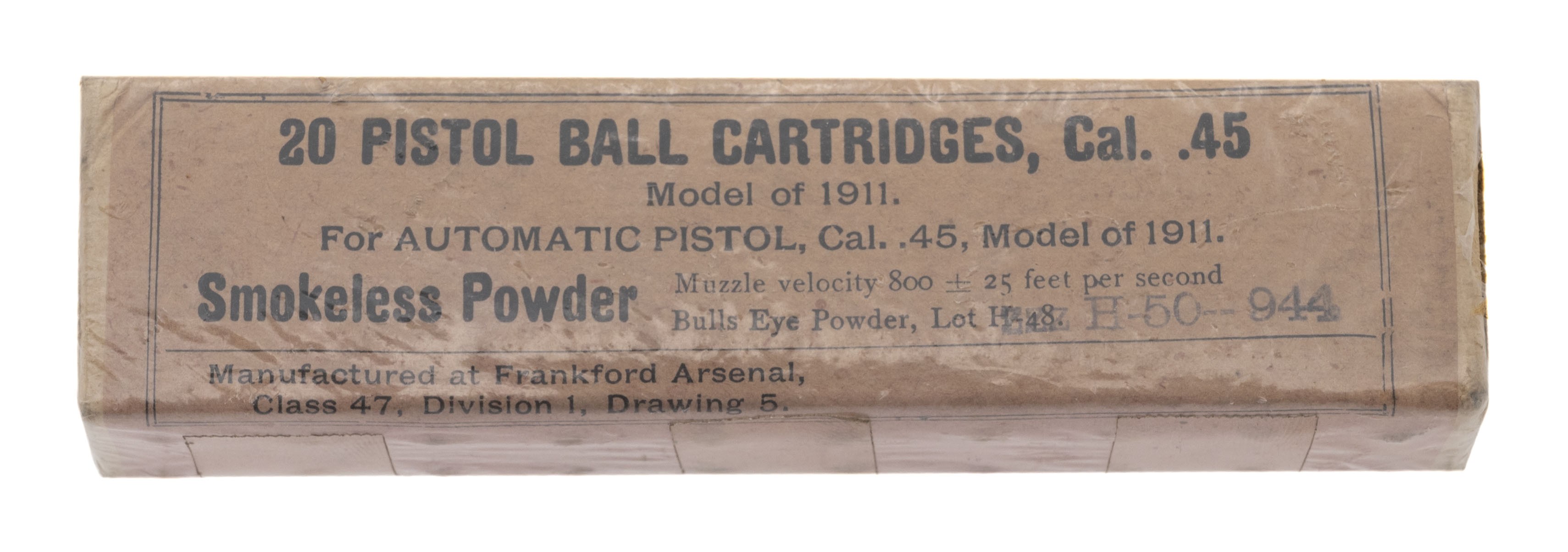.45 Cal. Pistol Ball M1911 Cartridges (AM1082) - Collector’s Firearms