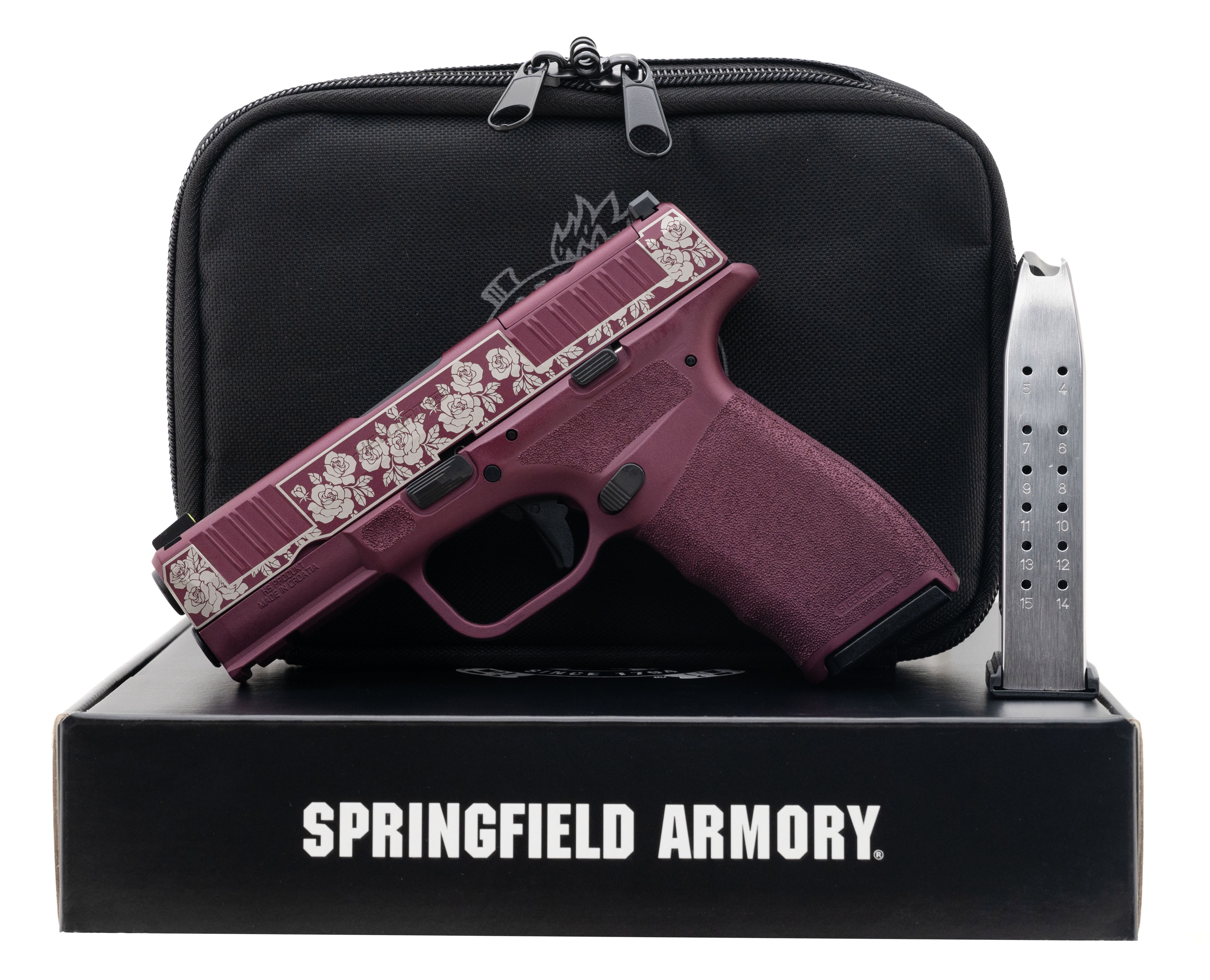 Springfield "Distressed Black Cherry & Roses" Hellcat Pro OSP Pistol ...