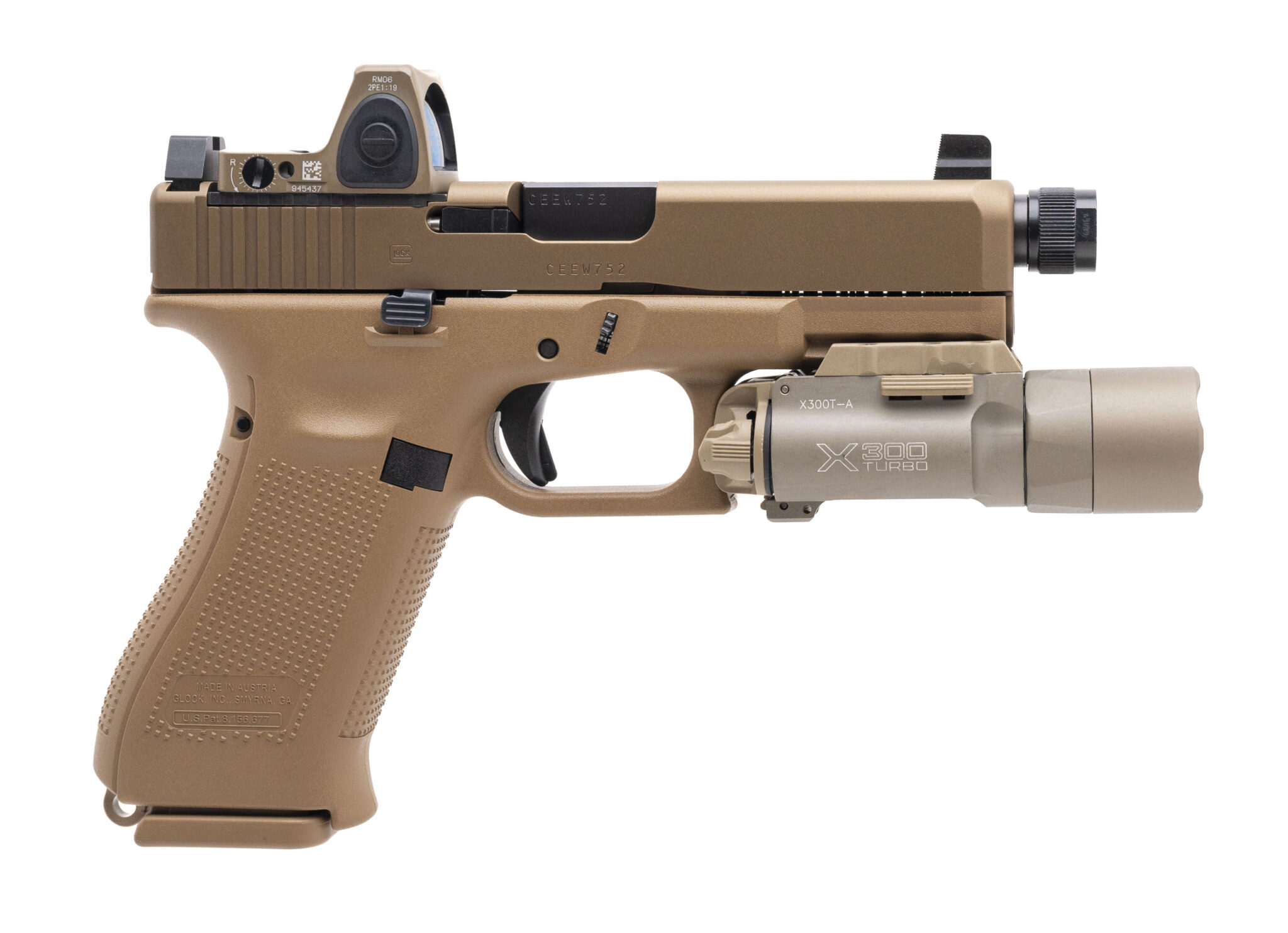 (SN: CEEW752) Glock 19X MOS Trijicon/Surefire Package Pistol 9mm ...